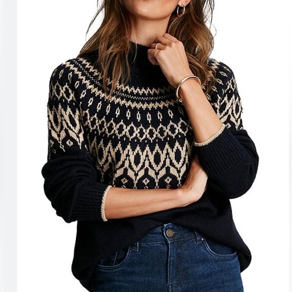 Joules | Sweaters | Joules Elvie Embellished Fair Isle Sweater Blue And ...